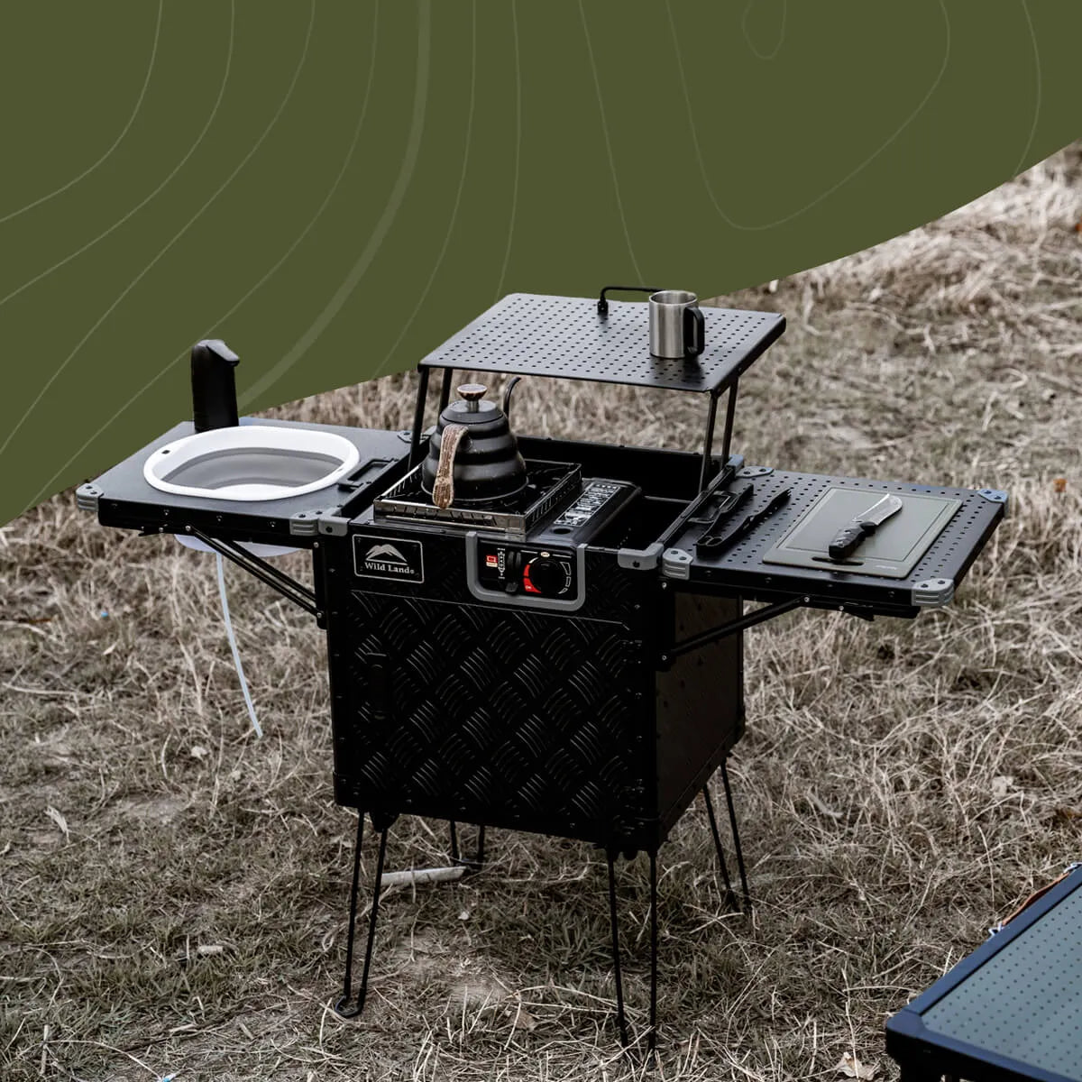 Integrated Kitchen Box – Foldable & Portable Outdoor Kitchen for Camping